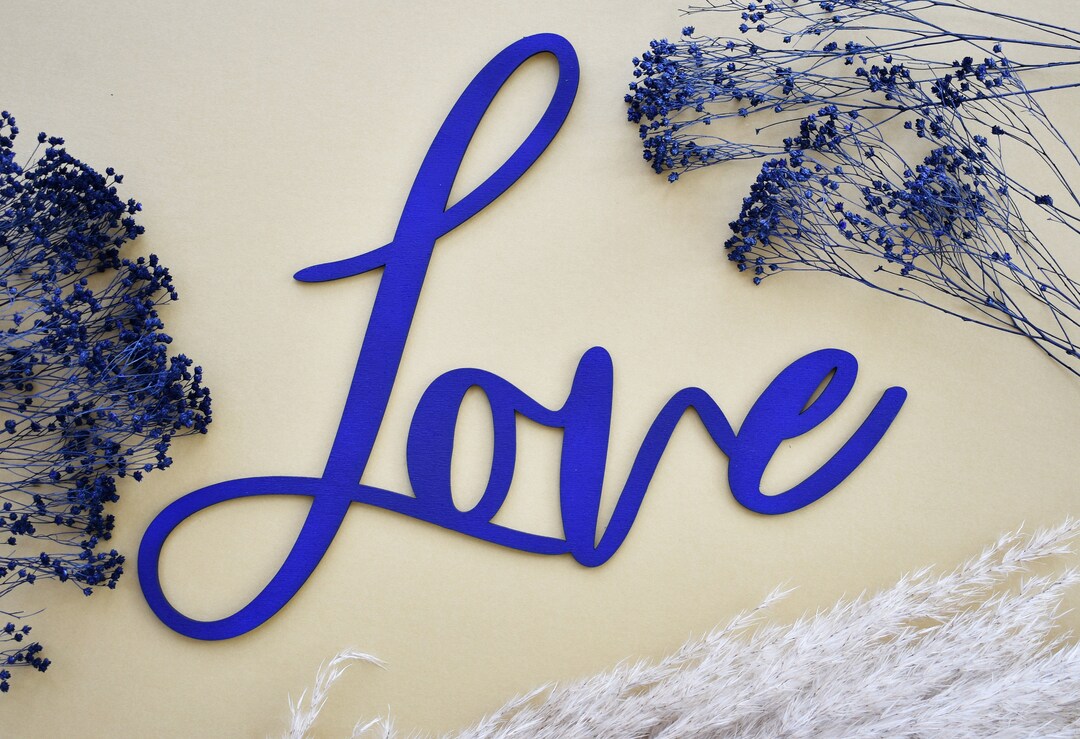 Love Calligraphy Wall Sign Home Decor Wooden Wall Sign - Etsy