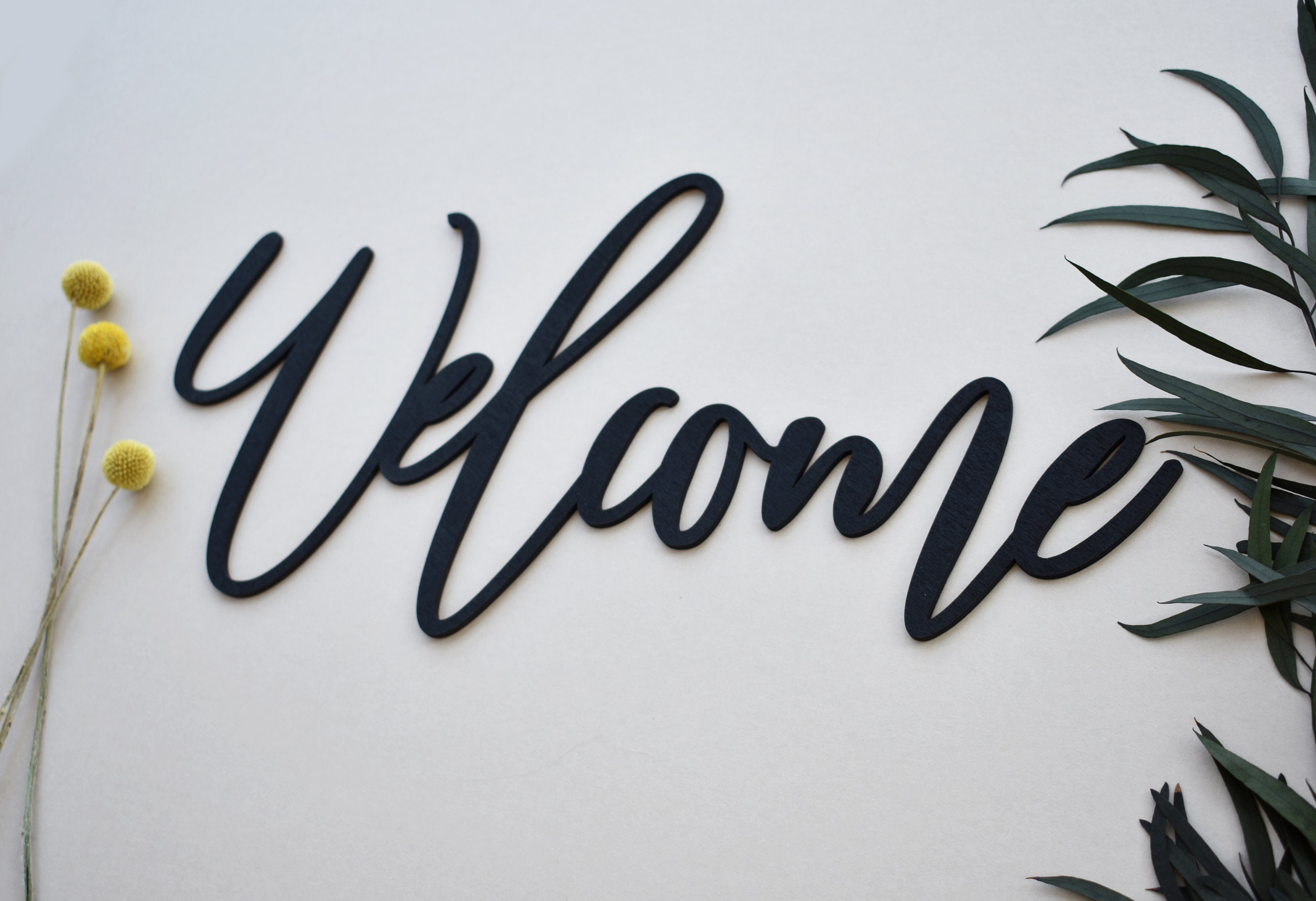 Welcome Wall Sign Calligraphy Wall Sign Home Decor | Etsy