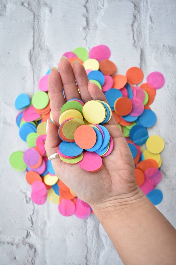 Biodegradable Rainbow Confetti Paper Circle Confetti | Etsy