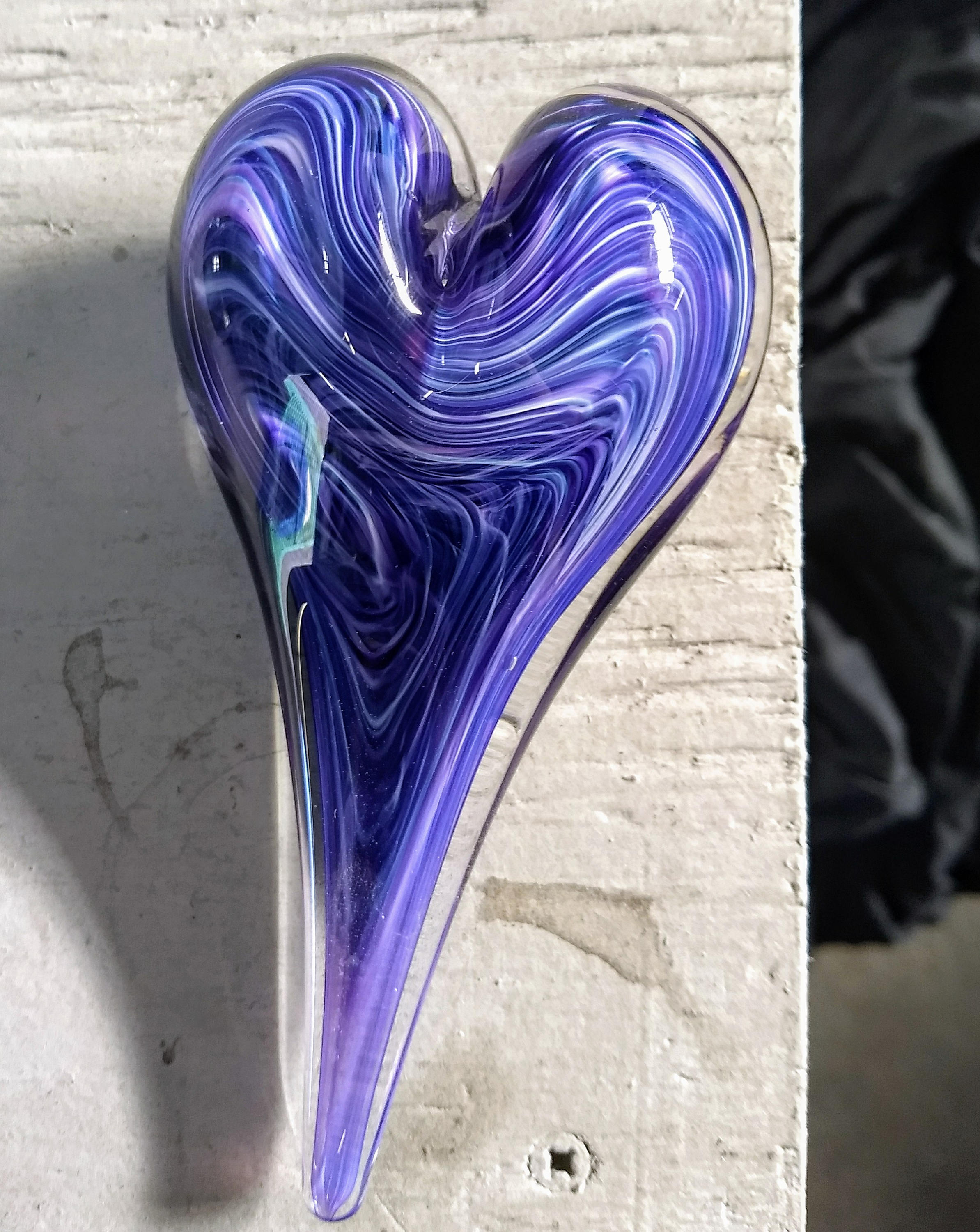 Hand Blown Glass Heart Paperweight - Etsy