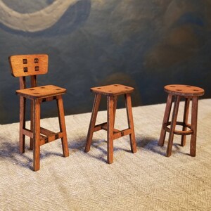 Miniature Wooden Stools for 1:12 Scale Dollhouse - Etsy