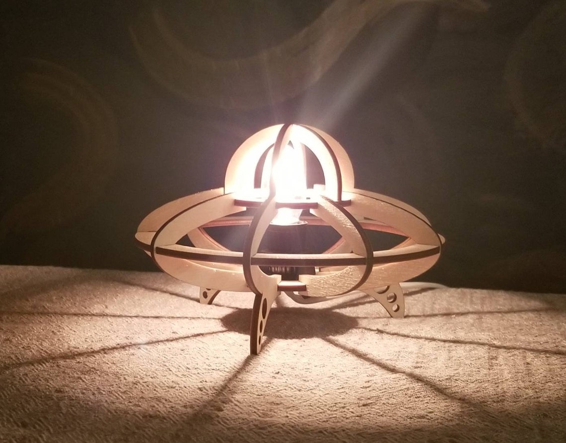 Laser Cut Wooden UFO Spaceship Optional Lamp/nightlight | Etsy