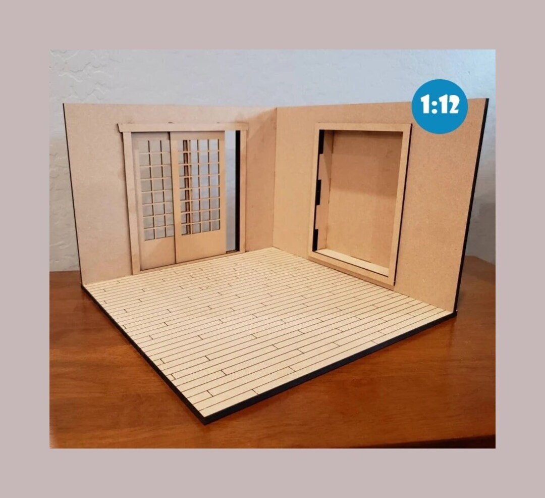 Japanese Miniature Room Backdrop Dollhouse Corner Box Doll Photography ...
