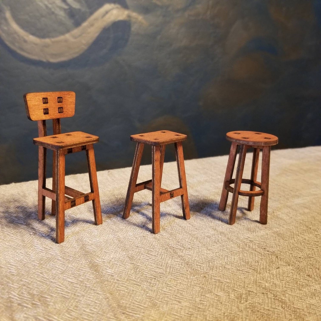 Miniature Wooden Stools for 1:12 Scale Dollhouse - Etsy