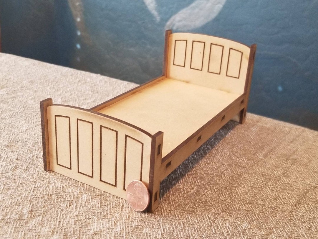 Miniature Wooden Bed Frame for 1:12 Scale Dollhouse - Etsy
