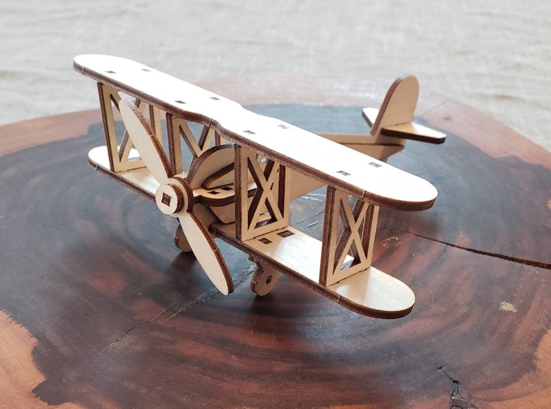 Laser Cut Miniature Biplane - Etsy