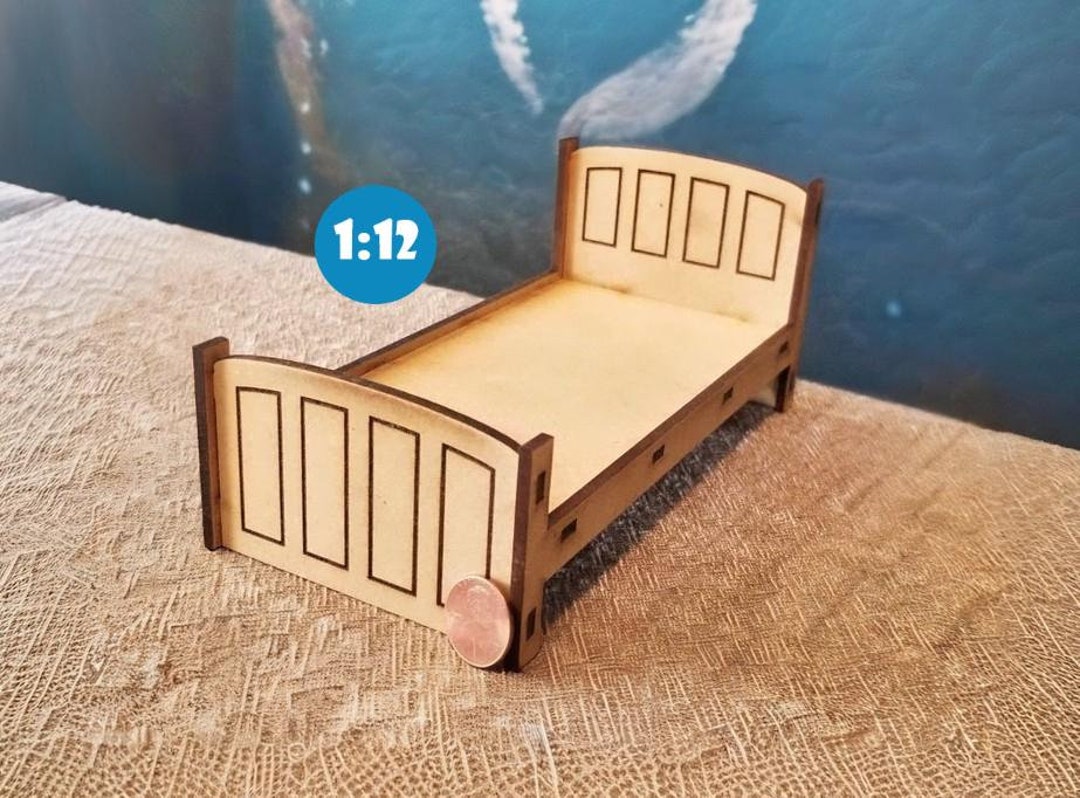 Miniature Wooden Bed Frame for 1:12 Scale Dollhouse - Etsy
