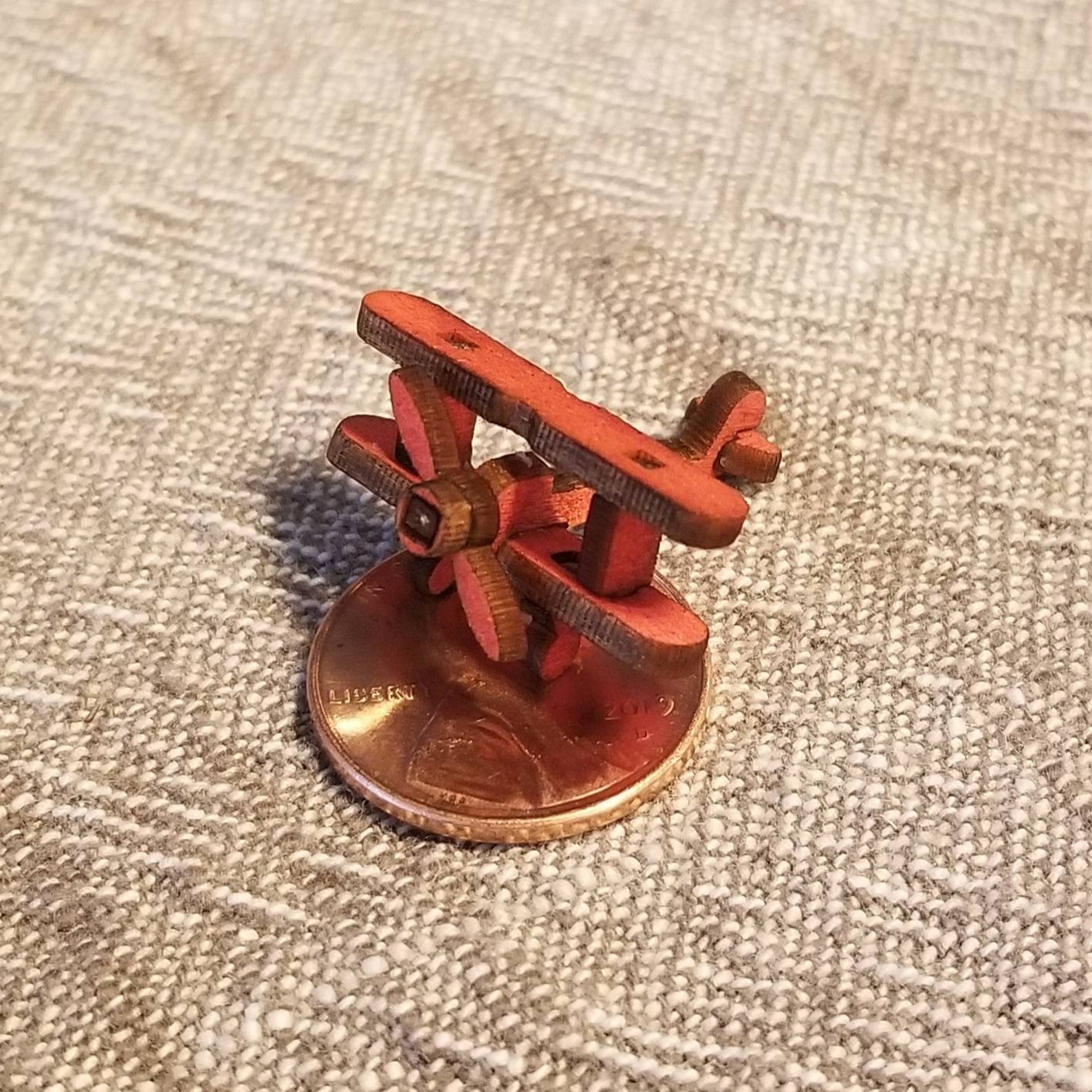 Tiny Wooden toy Biplane for 1:12 Scale Dollhouse | Etsy