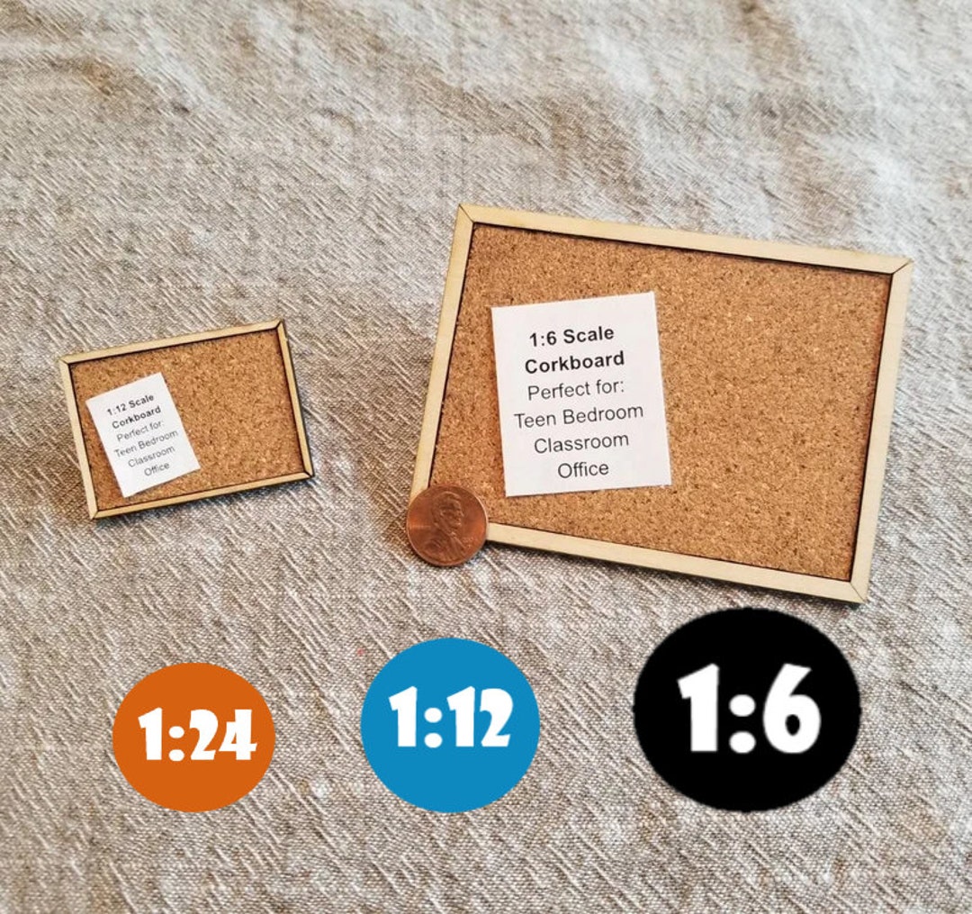 Chalkboard and Corkboard/bulletin Board for Dollhouse or Diorama, 1:6 ...
