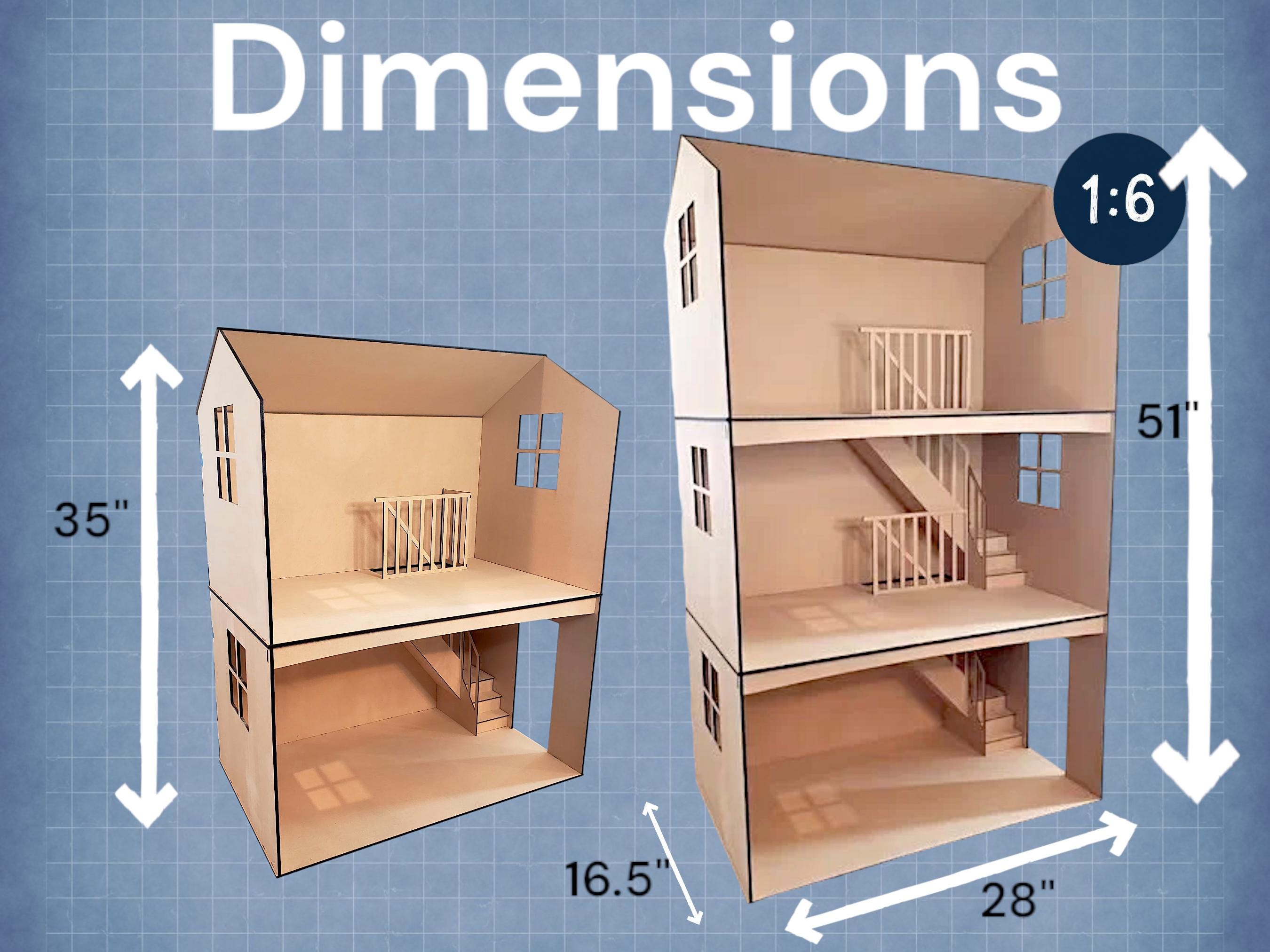 Stairway Dollhouse Room Box | Photography Backdrop | 11-12 Inch Dolls ...