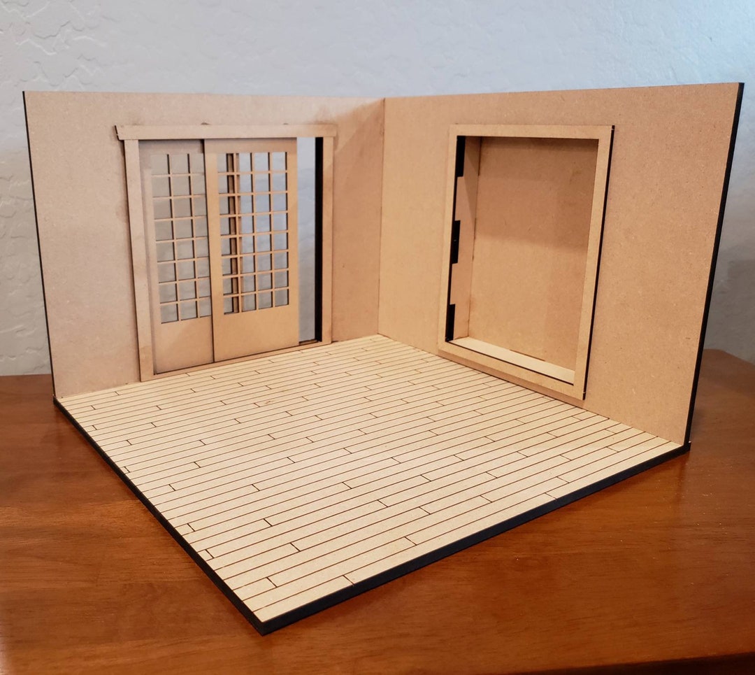 Japanese Miniature Room Backdrop Dollhouse Corner Box Doll Photography ...