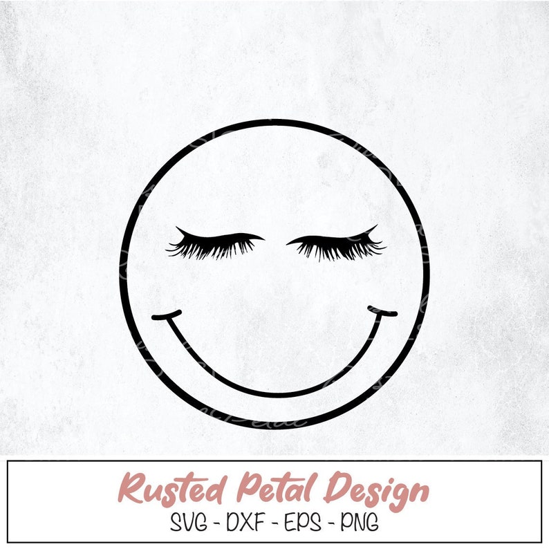 Smiley Face Lashes Svg, Smiley Face Svg, Esthetician Svg, Eyelash ...