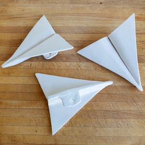 Decorative White Ceramic Wall Plane - Etsy