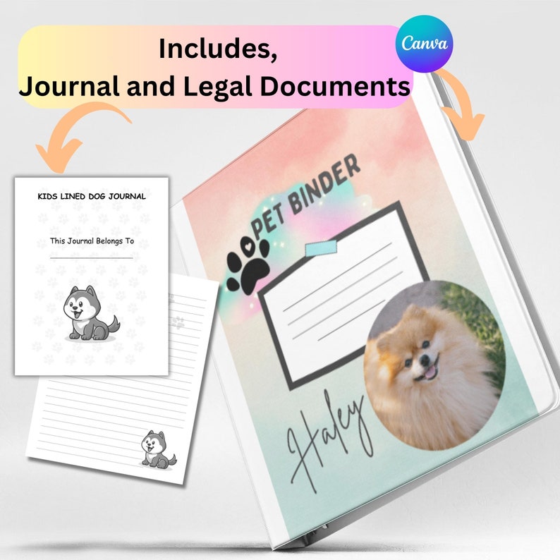 Customizable and Printable Pet Binder Bundle for Dog Mom, Dog Dad, Pet ...