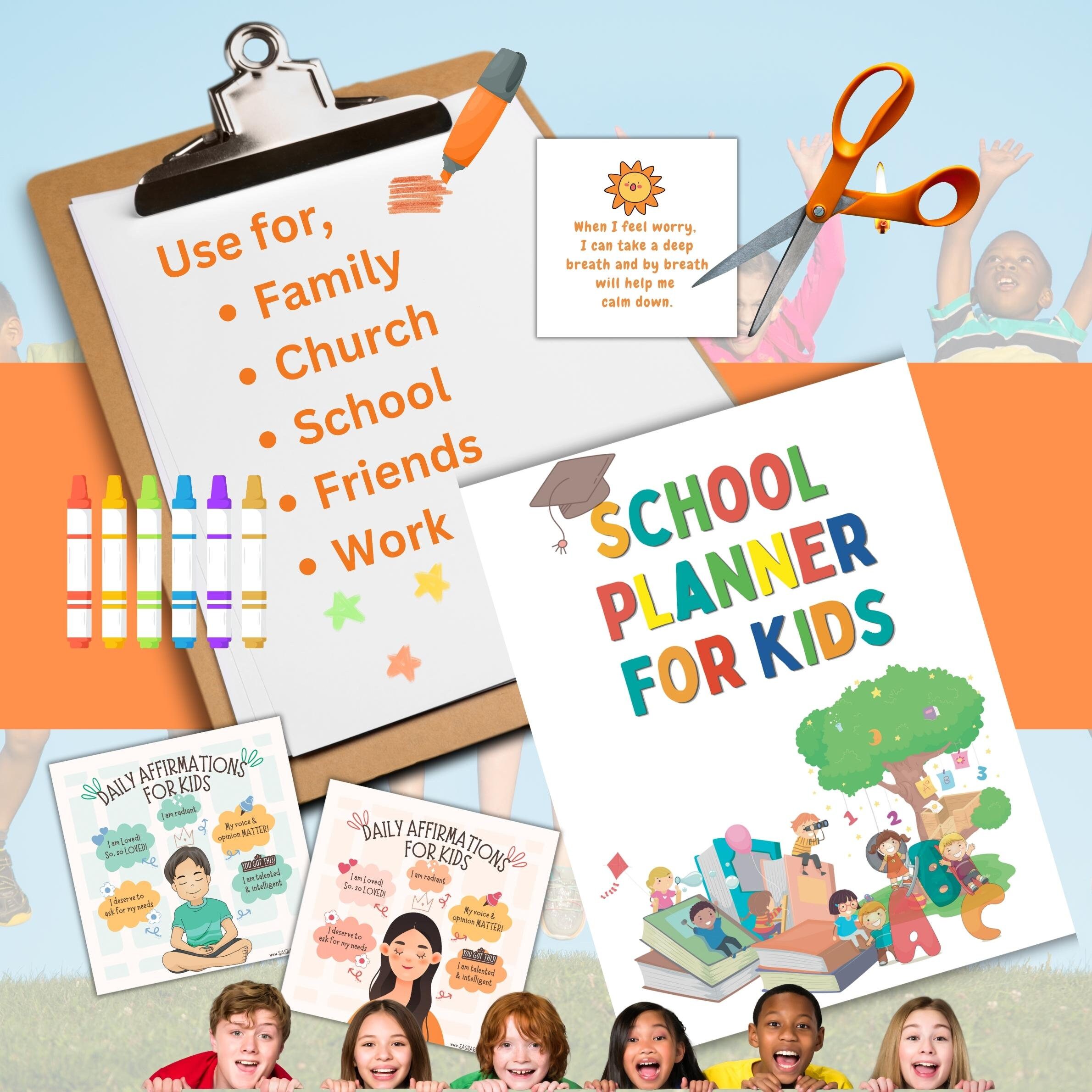 Kids Daily Affirmation Printable for Confidence, Growth, Goal Setting ...