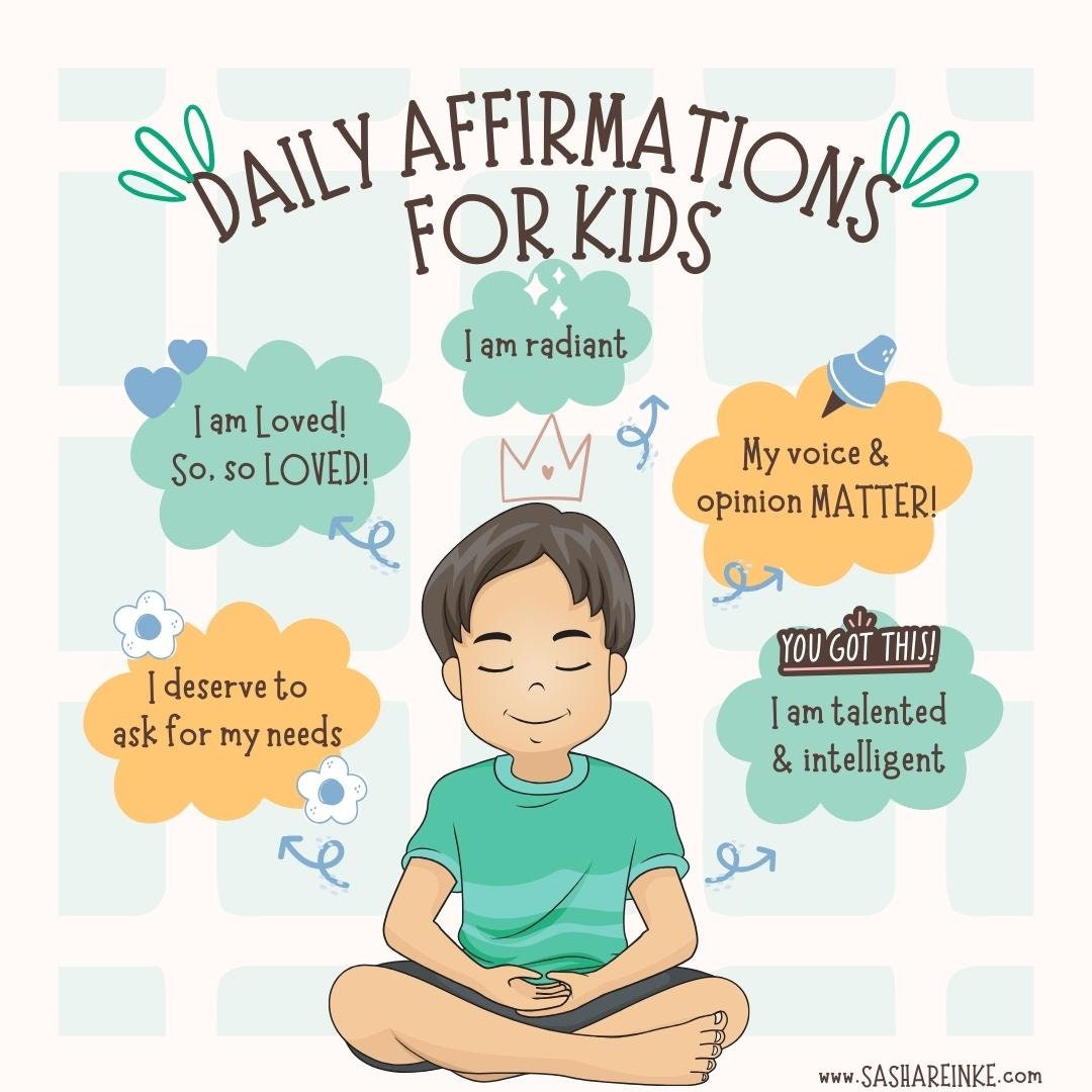 Kids Daily Affirmation Printable for Confidence, Growth, Goal Setting ...