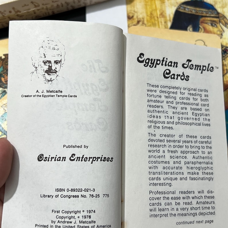 70s Rare Egyptian Temple Cards, Egypt Fortune Telling Cards, Vintage Divination Deck, 70s Oracle ...