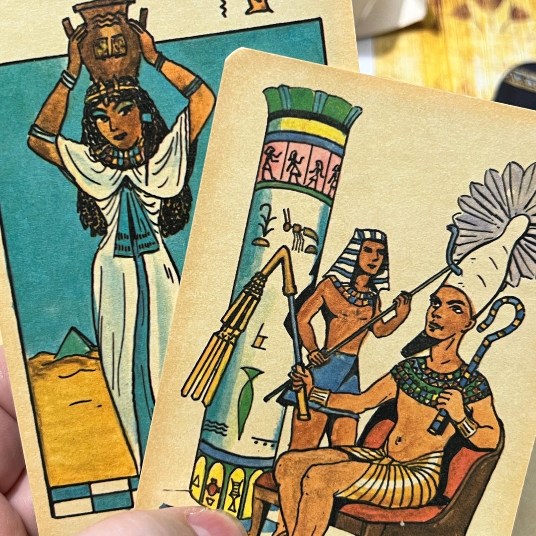 70s Rare Egyptian Temple Cards, Egypt Fortune Telling Cards, Vintage Divination Deck, 70s Oracle ...