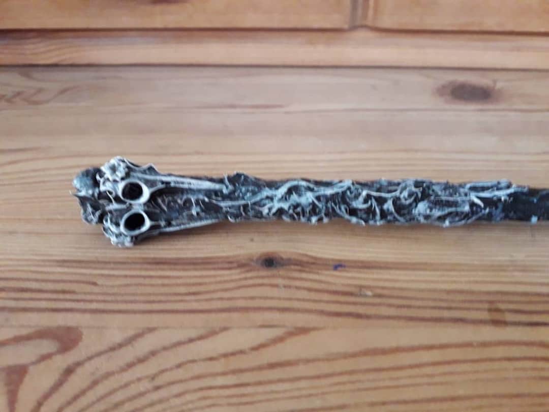 Ornate Dark Wizard Wand, Skull Witch Wands, Raven Skull Dark Fairy Wand ...