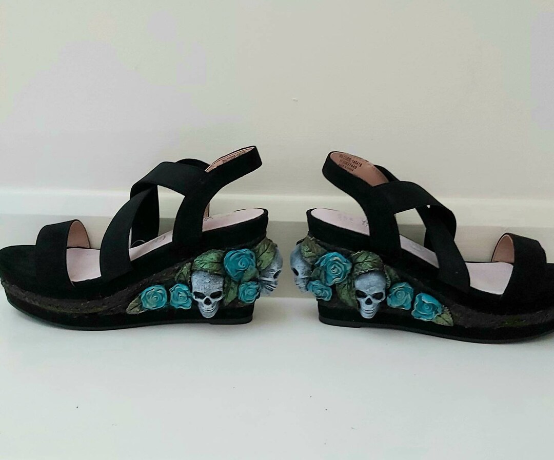 Gothic High Heeled Upcycled Shoes Size 3, Alternative Gothic Wedding ...