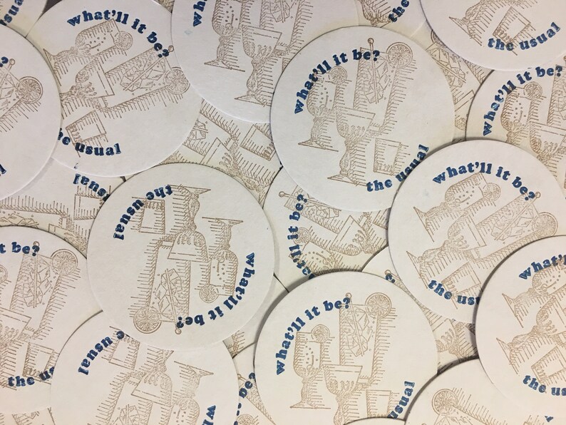 The Usual Letterpress Coaster Set - Etsy