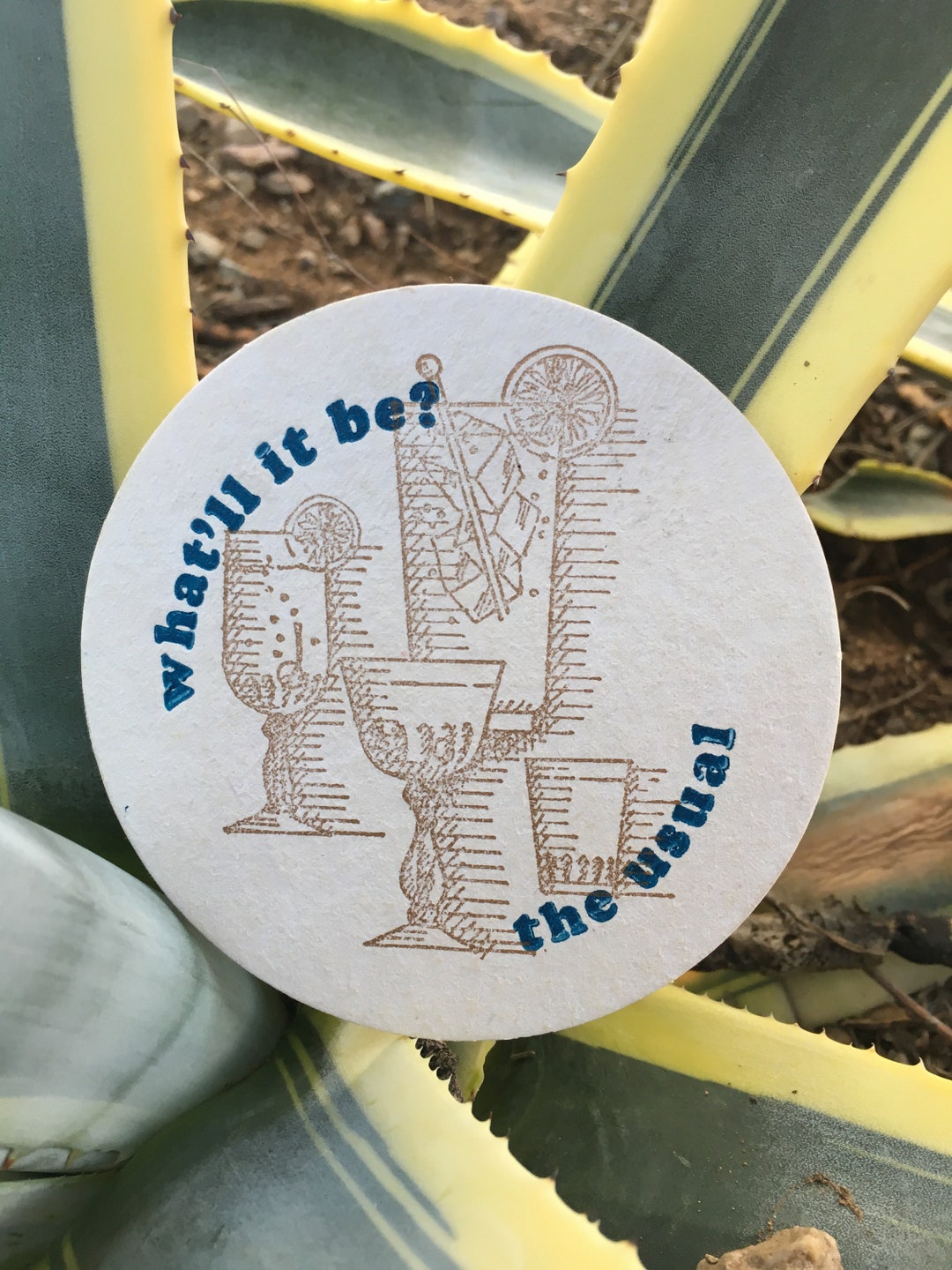 The Usual Letterpress Coaster Set - Etsy