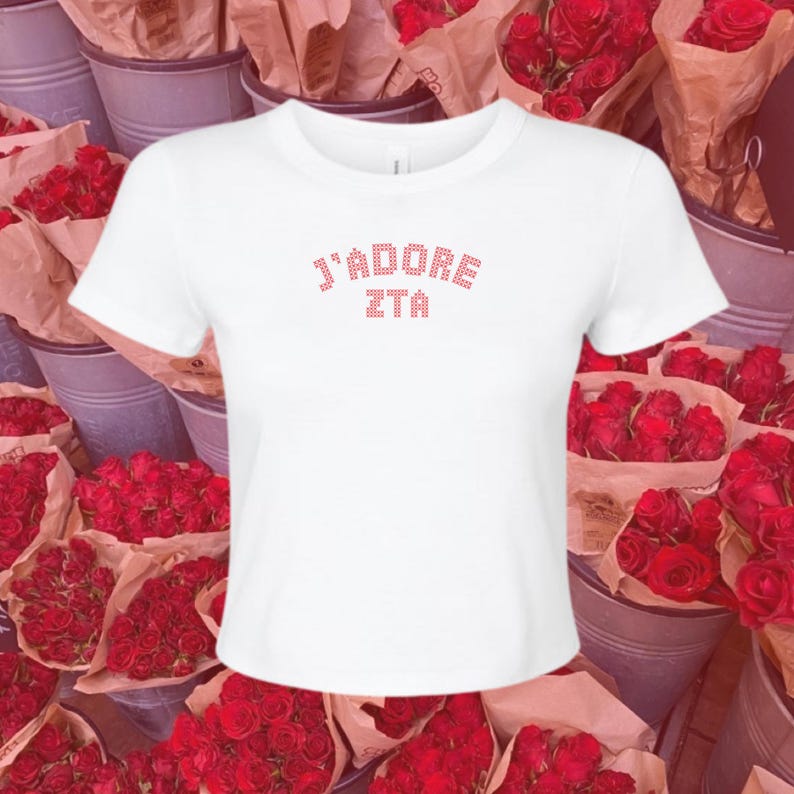 Zeta Tau Alpha J'adore Sorority Baby Tee - Etsy