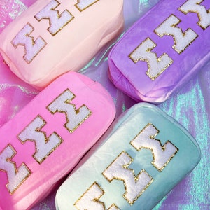 Chenille Sorority Cosmetic Bag - Etsy