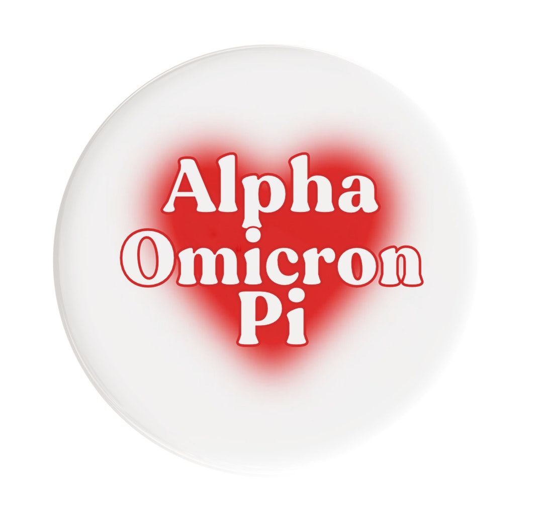 Alpha Omicron Pi Big Heart Sorority Button (includes One) // See ...