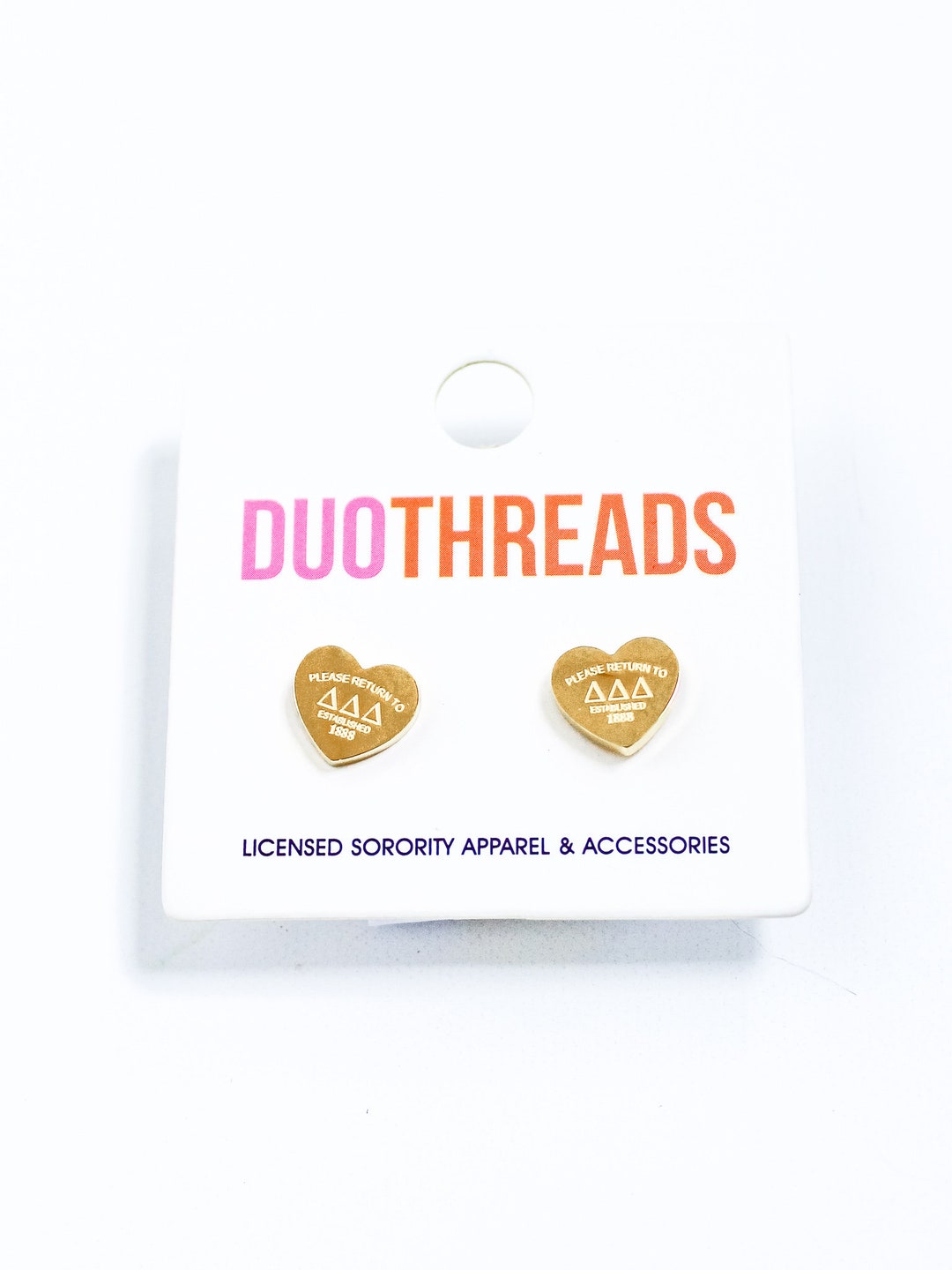 Delta Delta Delta Sorority Heart Earrings - Etsy