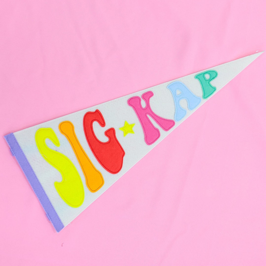 Sigma Kappa Sorority Rainbow Pennant Flag / Sorority Gift / Dorm Room ...
