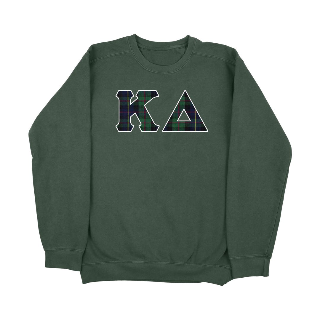 Kappa Delta Dad's Plaid Embroidered Sorority Sweatshirt - Etsy