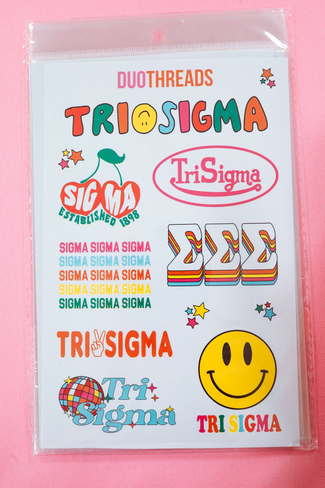 Sigma Sigma Sigma Sorority Rainbow Sticker Sheet / Sorority Gift / Dorm ...