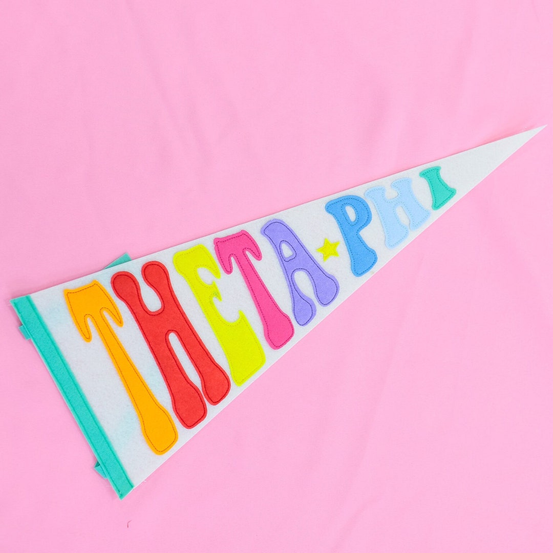 Theta Phi Alpha Sorority Rainbow Pennant Flag / Sorority Gift / Dorm ...