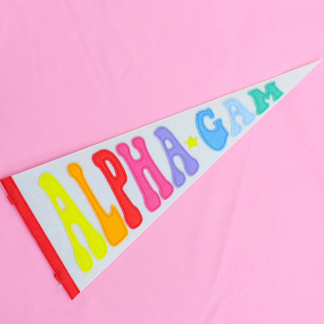 Alpha Gamma Delta Sorority Rainbow Pennant Flag / Sorority Gift / Dorm ...