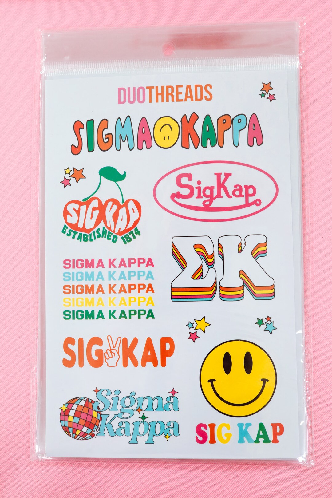 Sigma Kappa Sorority Rainbow Sticker Sheet / Sorority Gift / Dorm Room ...