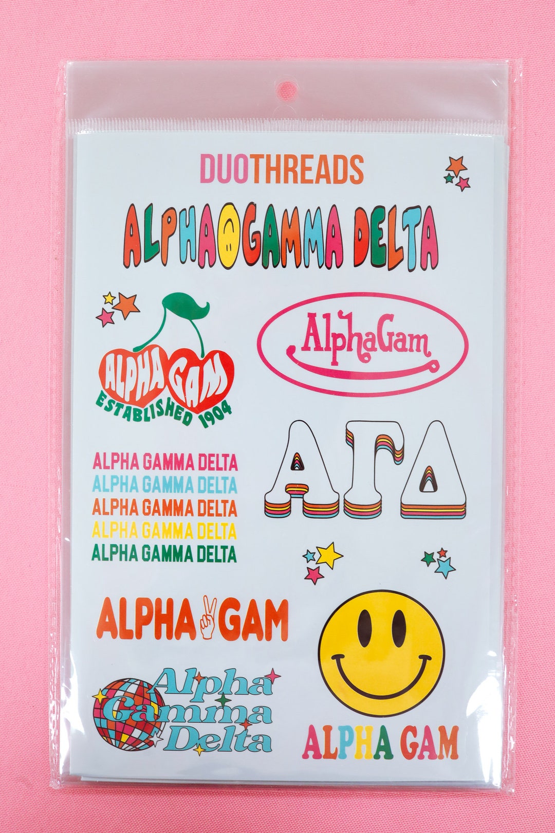 Alpha Gamma Delta Sorority Rainbow Sticker Sheet / Sorority Gift / Dorm ...