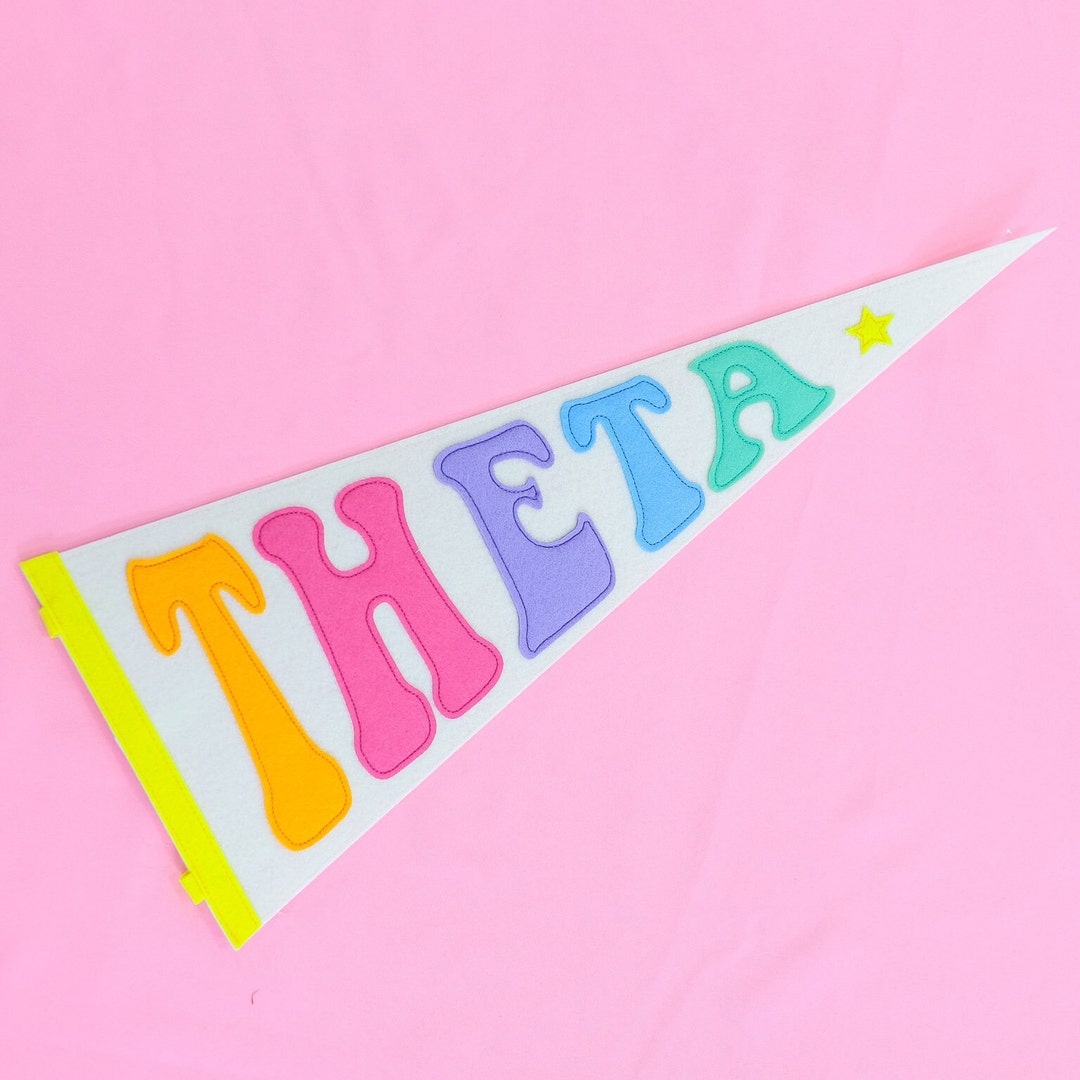 Kappa Alpha Theta Sorority Rainbow Pennant Flag / Sorority Gift / Dorm ...