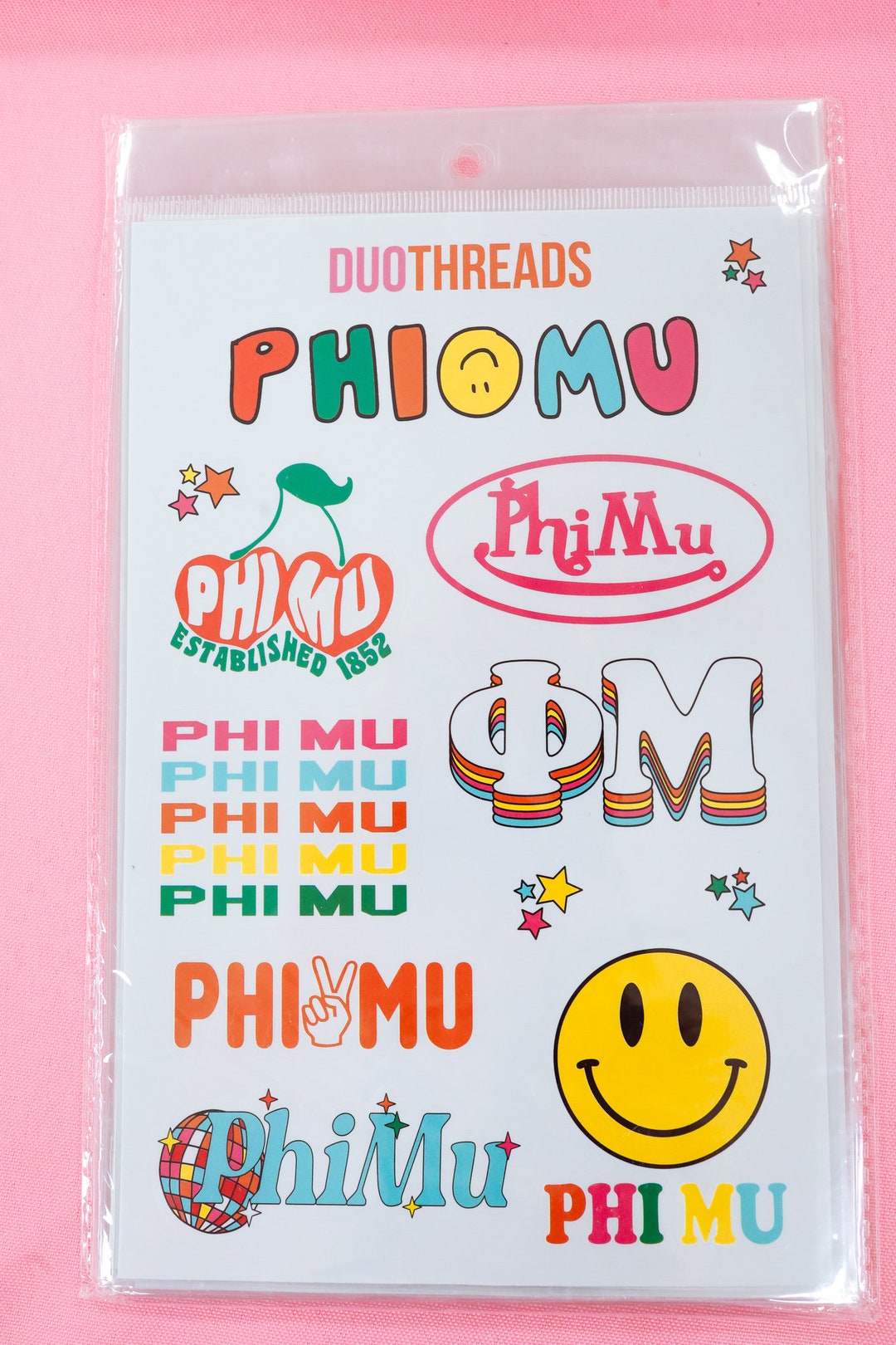 Phi Mu Sorority Rainbow Sticker Sheet / Sorority Gift / Dorm Room Decor ...