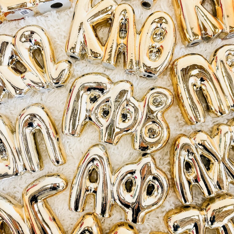 Gold Bubble Letters Decor - Etsy