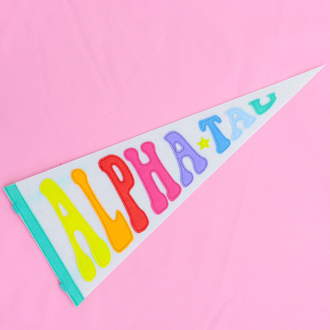 Alpha Sigma Tau Sorority Rainbow Pennant Flag / Sorority Gift / Dorm ...