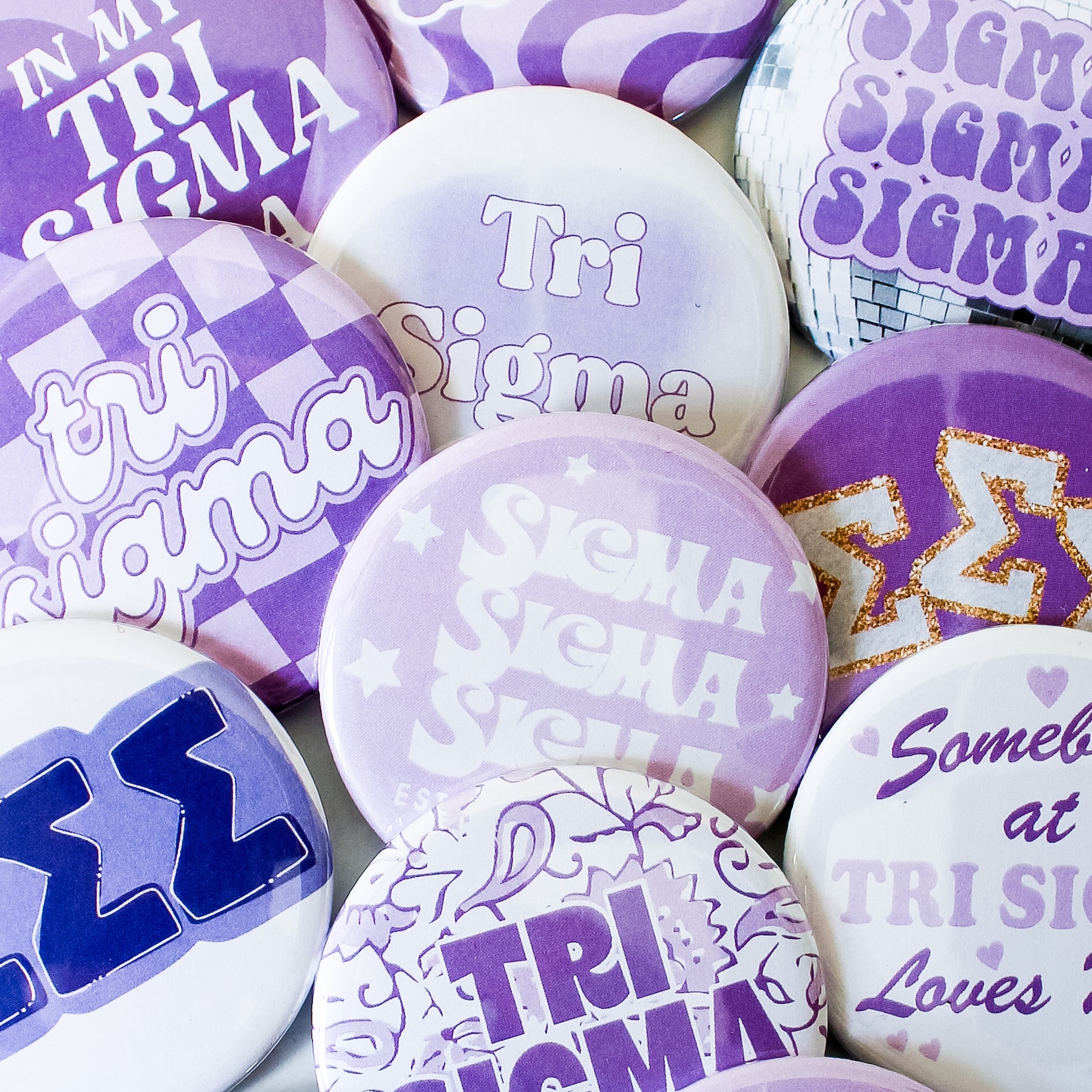 Sigma Sigma Sigma Classic Sorority Buttons (includes One) // See ...