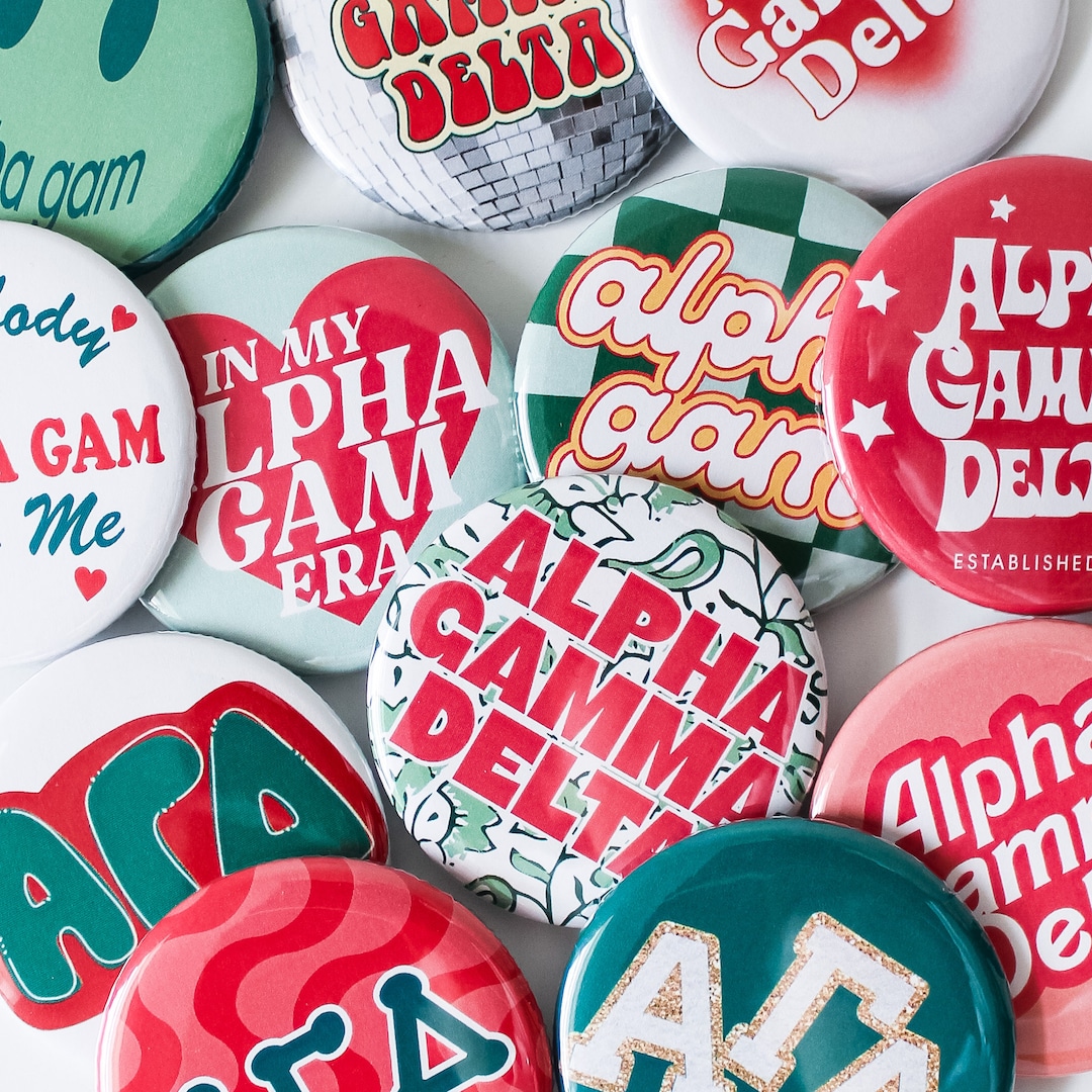 Alpha Gamma Delta Classic Sorority Buttons (includes One) // See ...