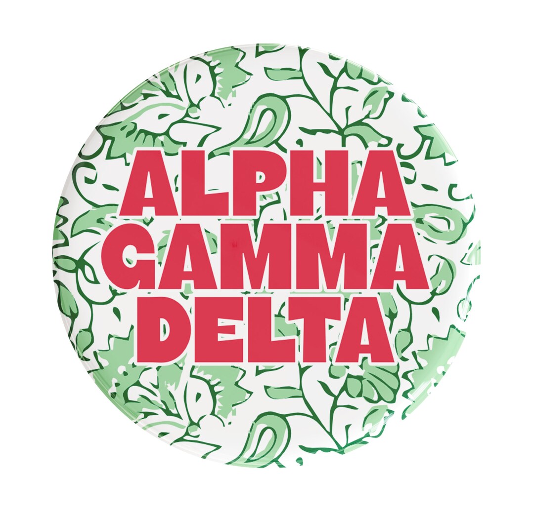 Alpha Gamma Delta Through the Vines Sorority Button (includes One ...