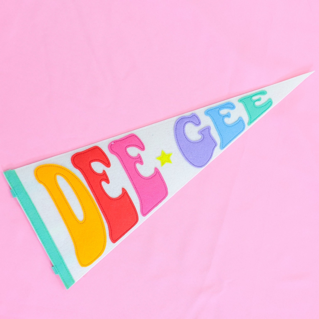 Delta Gamma Sorority Rainbow Pennant Flag / Sorority Gift / Dorm Room Decor / Big Little / Bid ...