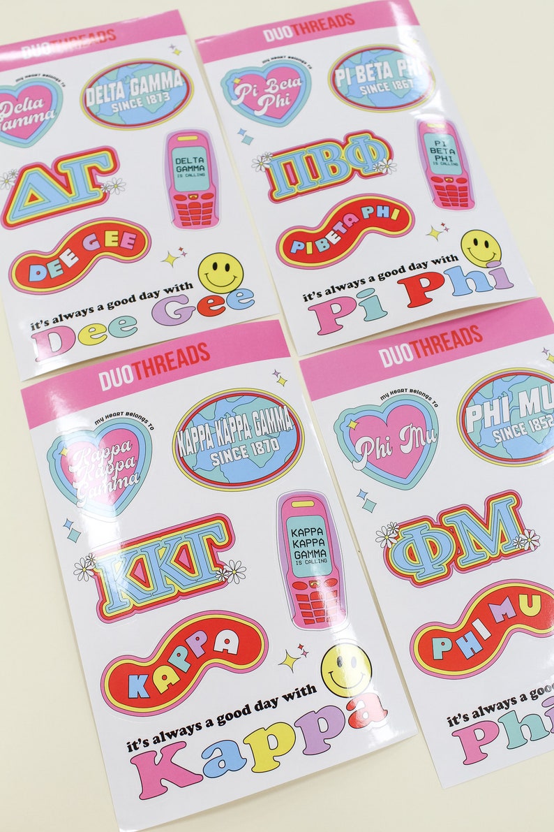 Y2K Sorority Sticker Sheet - Etsy