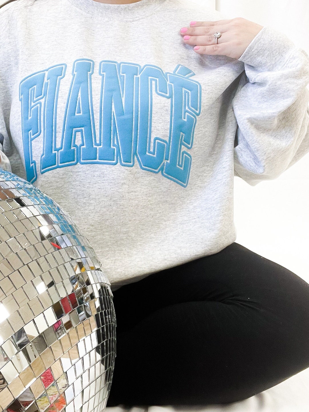 Fiance Varsity Puff Ink Sweatshirt // Bridal Party // Wedding ...