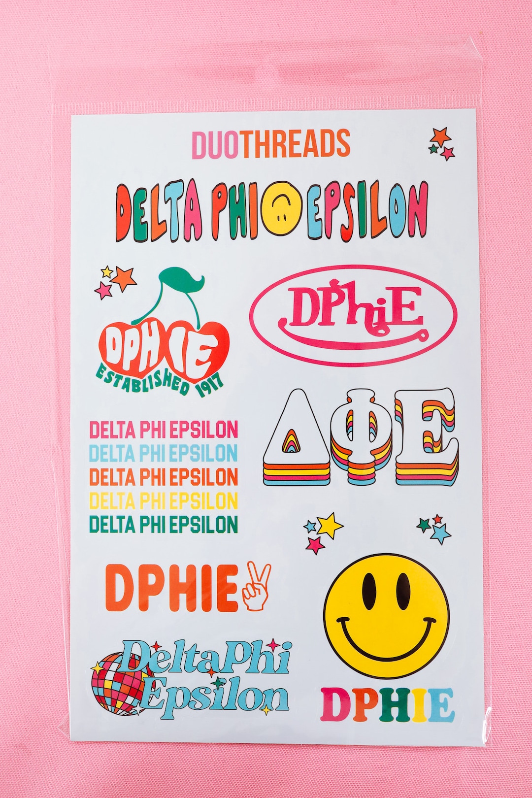 Delta Phi Epsilon Sorority Rainbow Sticker Sheet / Sorority Gift / Dorm ...