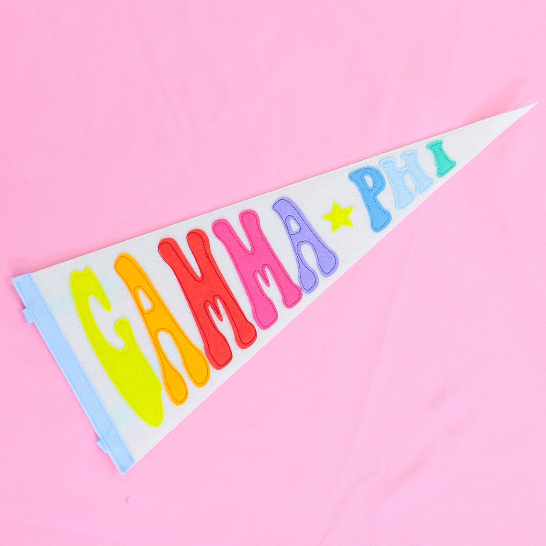 Gamma Phi Beta Sorority Rainbow Pennant Flag / Sorority Gift / Dorm ...