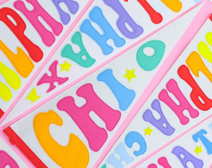 Sorority Rainbow Pennant Flag - Etsy